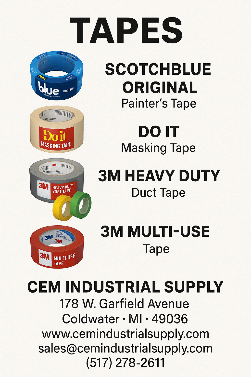 Built to Stick: Choosing the Right Tape for the Job – CEM Industrial Supply
