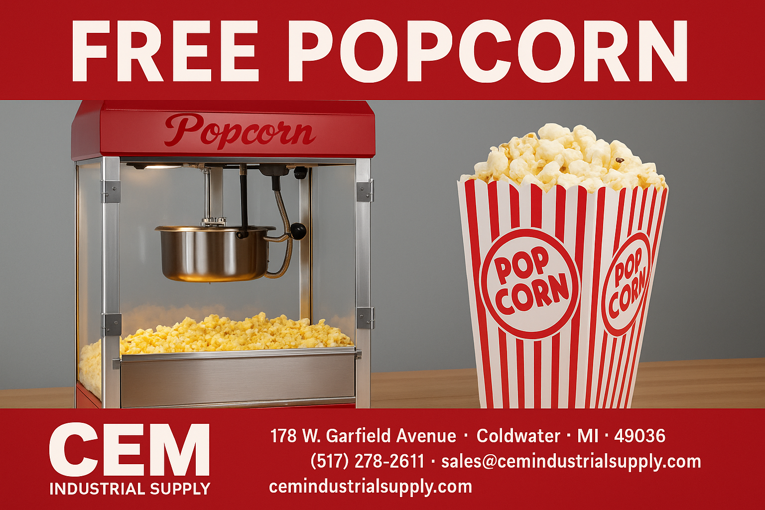Fresh, Free & Poppin’ – Grab a Bag of Popcorn at CEM Industrial Supply ...
