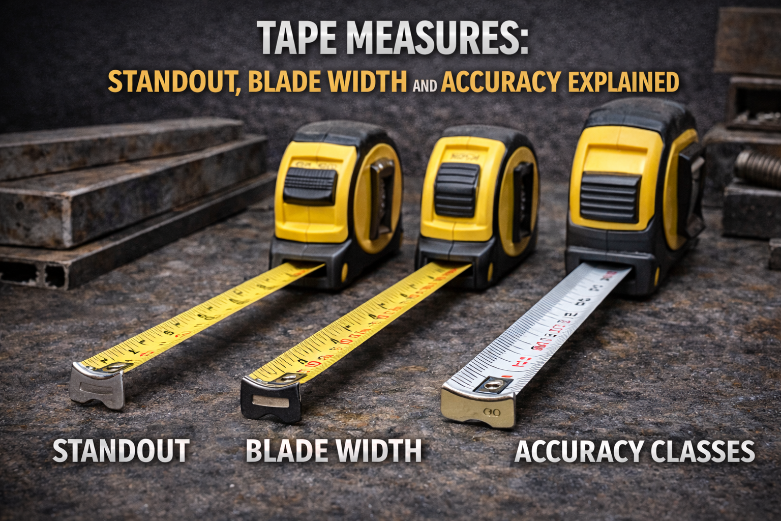 Tape Measures: Standout, Blade Width, and Accuracy Classes Explained ...