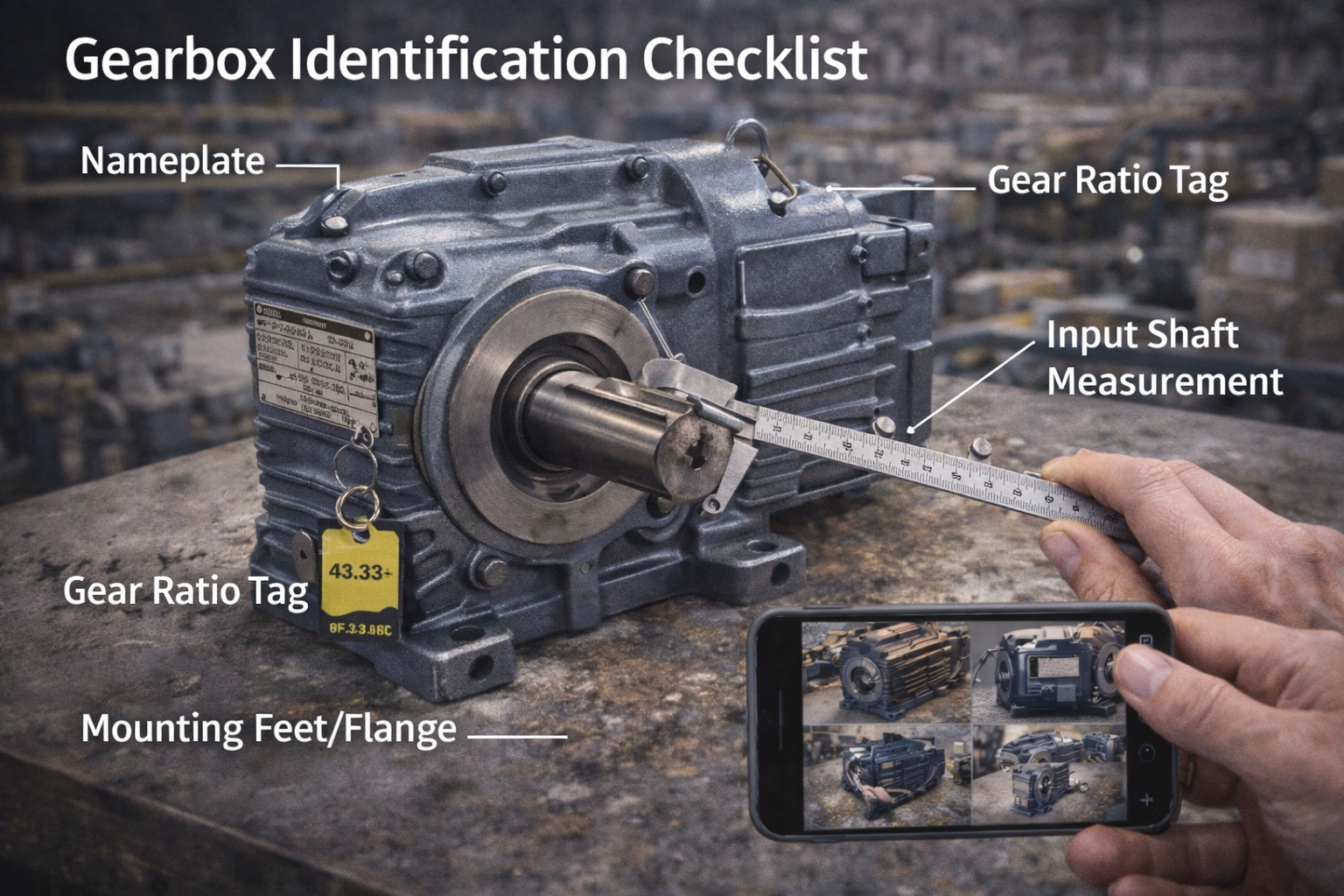 Gearbox Identification Checklist: Nameplate, Ratio, Shaft Dimensions ...