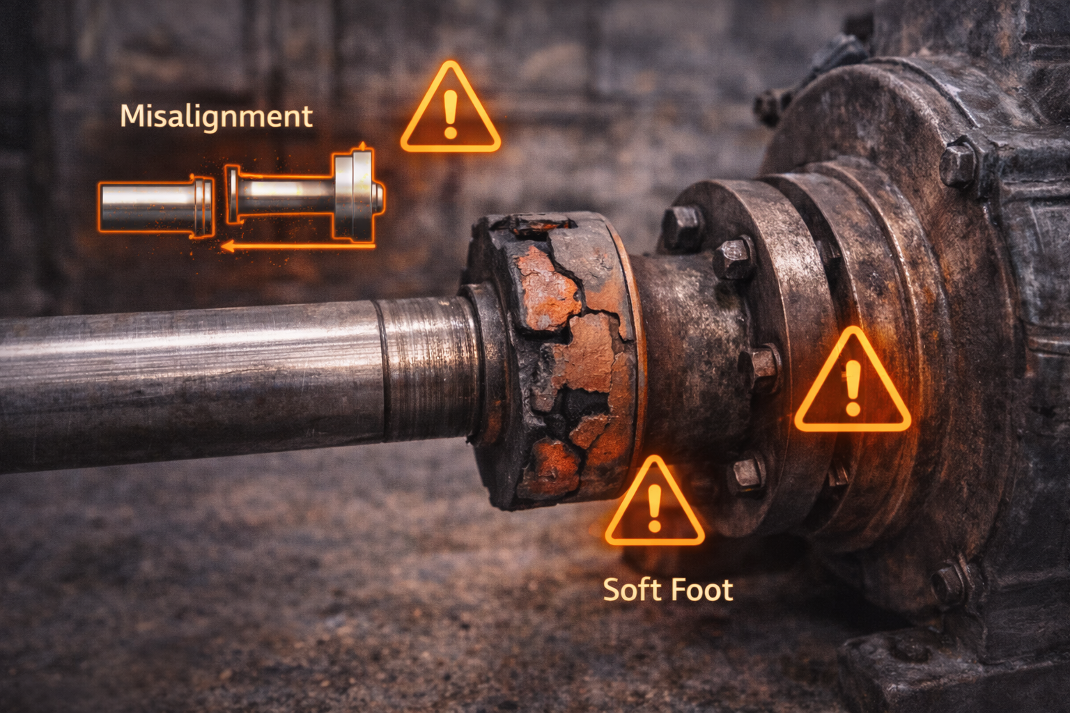 Shaft Wear & Coupling Damage: Root causes (misalignment, soft foot ...